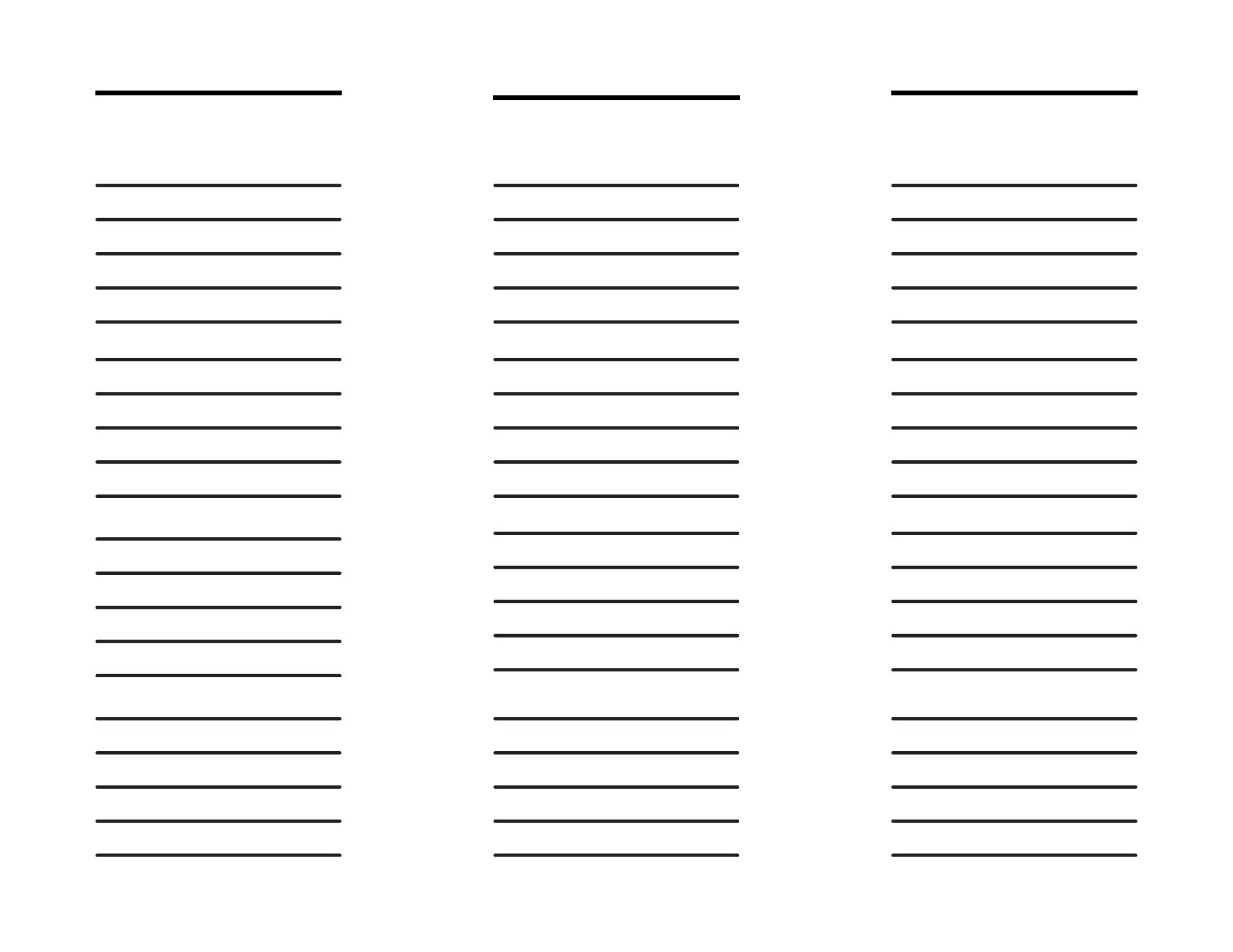 Simple Lined 3 Column - Etsy