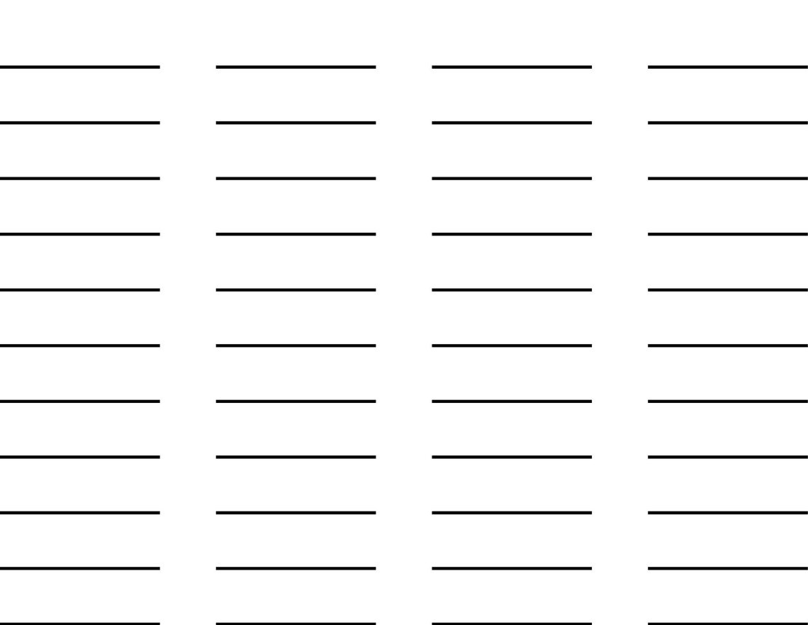 4 Column List Horizontal - Etsy