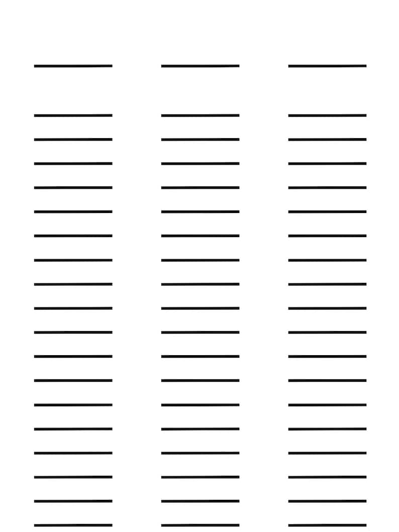 A5 3 Column List Printable Black - Etsy