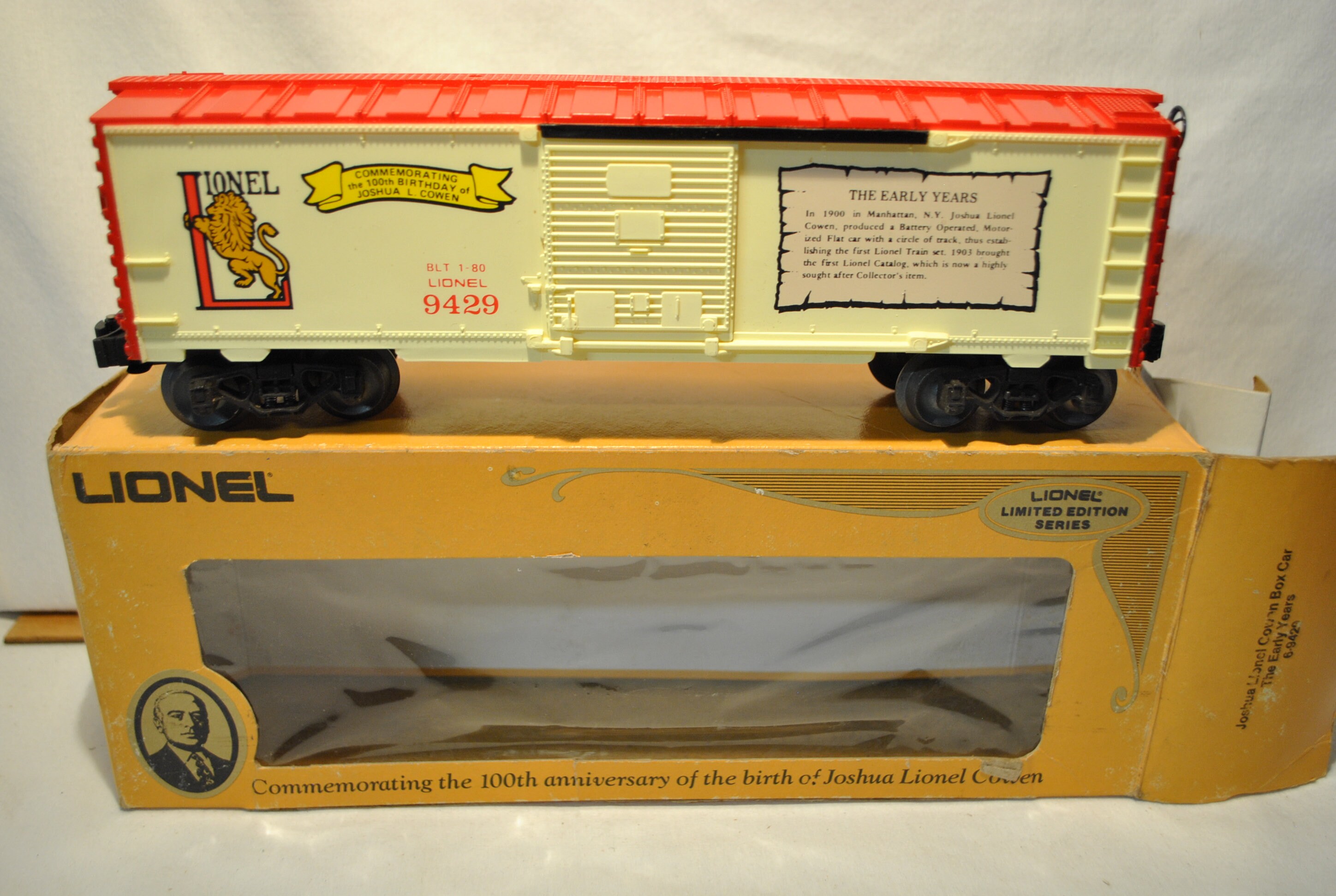 Lionel O Gauge Joshua Lionel Cowan Boxcar the Early Years 6-9429 N.i.b ...