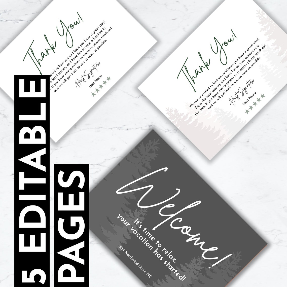 Airbnb Welcome Card | Host Thank You Card Printable Template | Airbnb ...