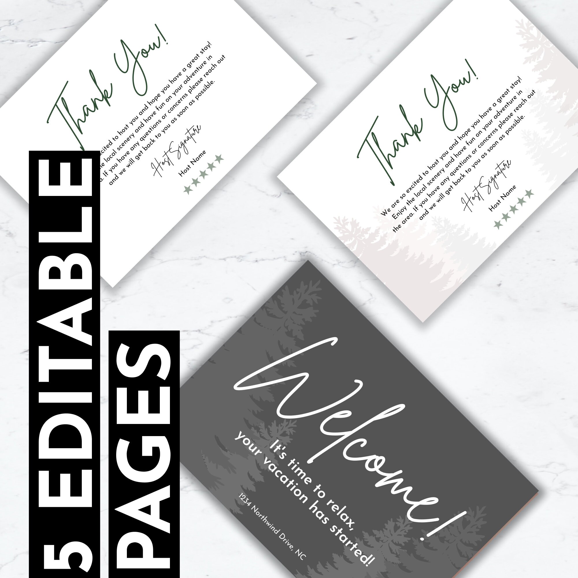 Airbnb Welcome Card | Host Thank You Card Printable Template | Airbnb ...