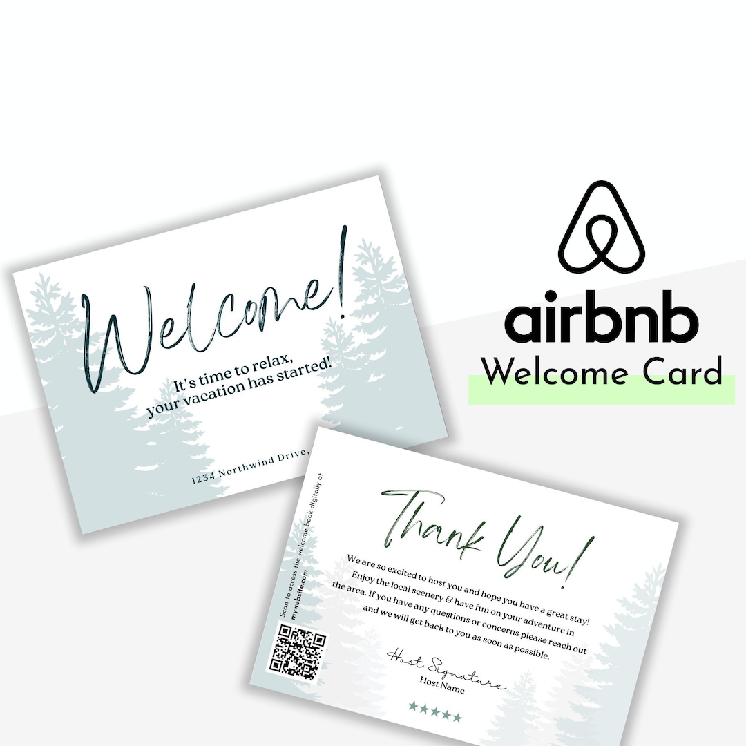 Airbnb Welcome Card | Host Thank You Card Printable Template | Airbnb ...