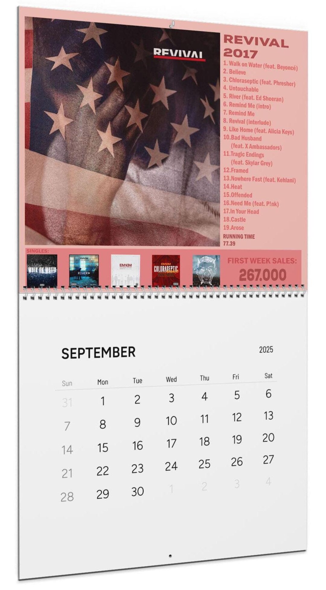 2025 Wall Calendar With All Solo Albums From Slim Shady, Rap God ...