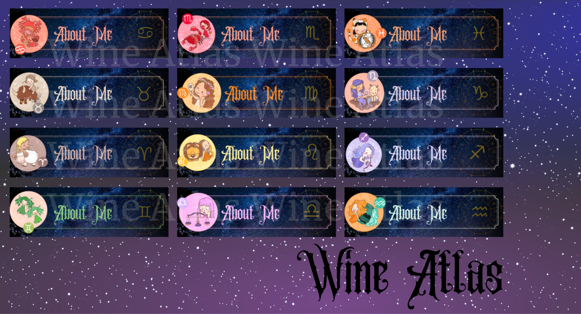 Earth Signs - Zodiac - Twitch Panels (capricorn Taurus Virgo) - Etsy