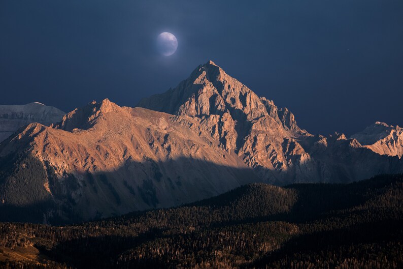 Mount Sneffels Moon Photography Print, Wall Art, Telluride, Ridgway ...