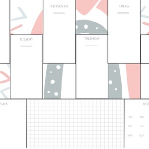 Pastel Rainbow Printable Weekly Calendar Download Letter Cute - Etsy