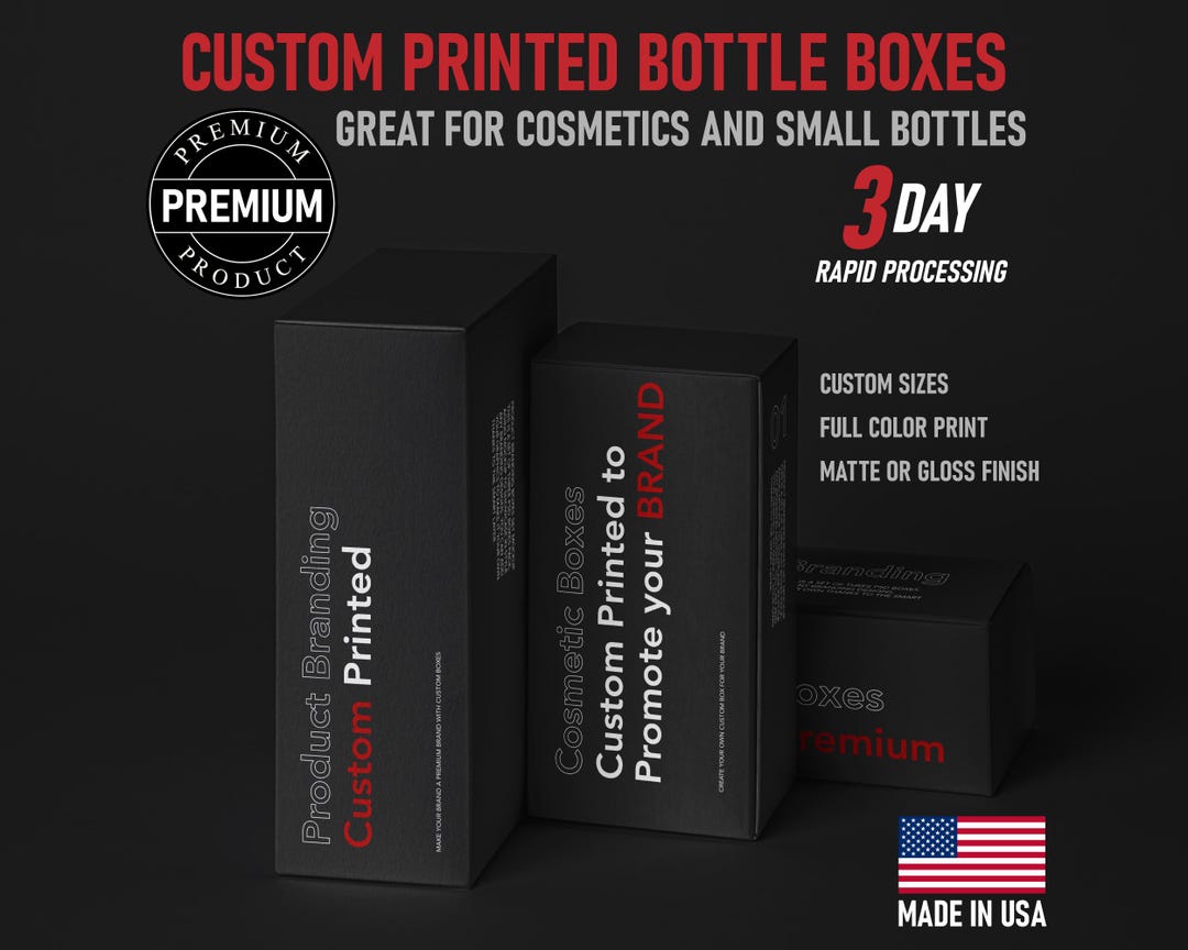 Custom Printed Boxes for Small Dropper Bottles, Lip Gloss, Cosmetic Products - Etsy
