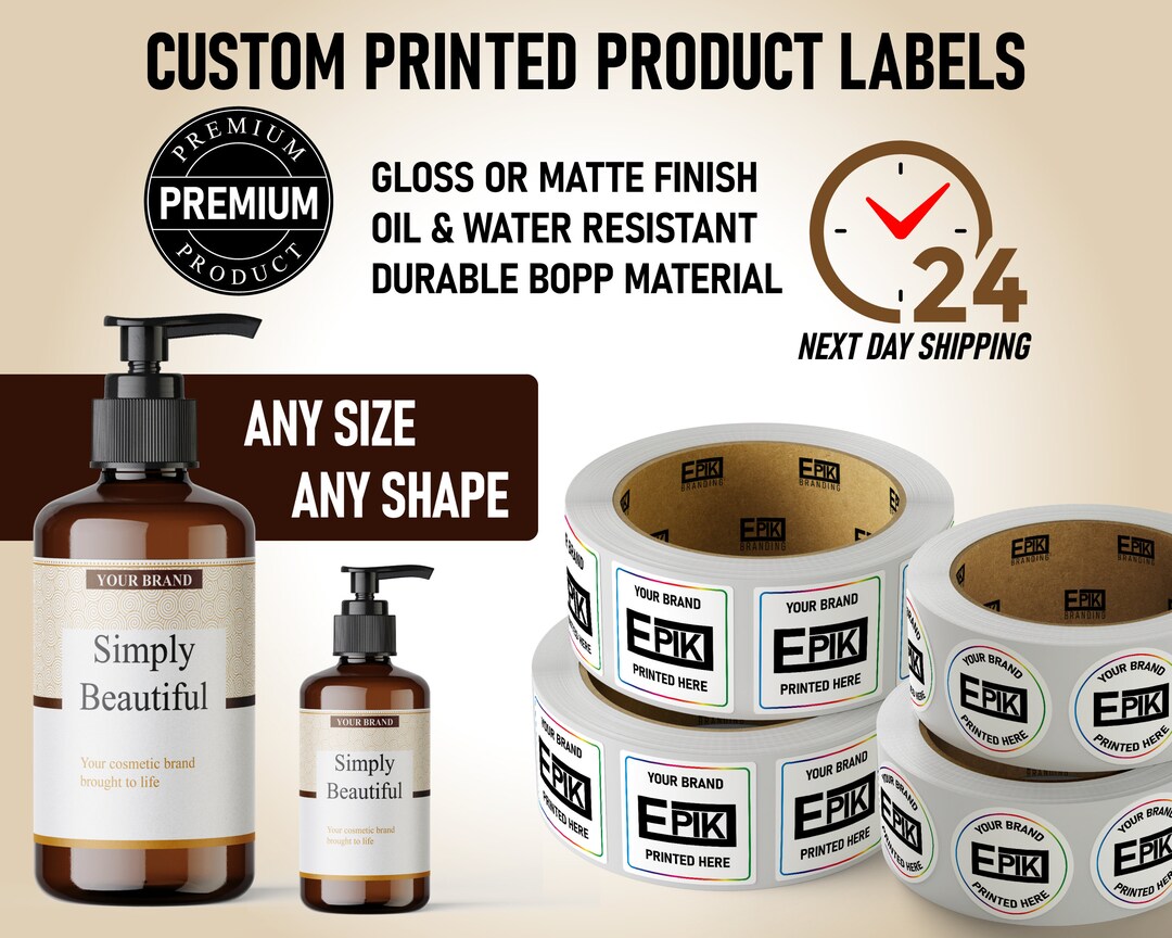 Custom Product Labels: Glossy or Matte, Oil & Water Resistant - Etsy