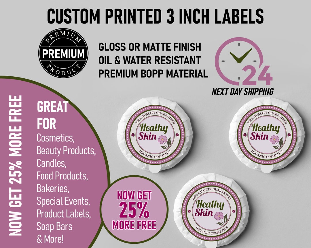 3 Inch Circle Labels on a Roll | Get 25% More FREE | Glossy or Matte ...