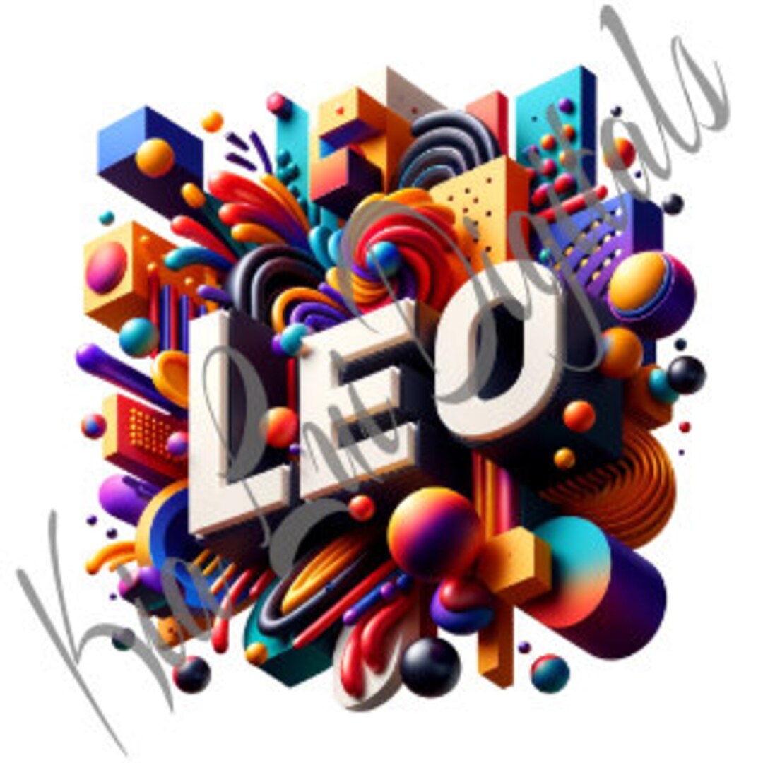 Vibrant Leo Zodiac PNG Digital Artwork - Etsy