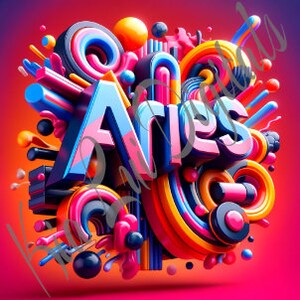 Vibrant Aries Zodiac PNG Digital Artwork - Etsy