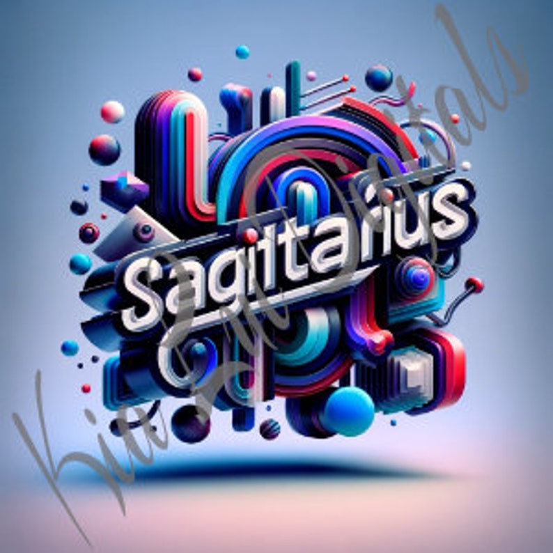 Vibrant Sagittarius Zodiac PNG Digital Artwork - Etsy