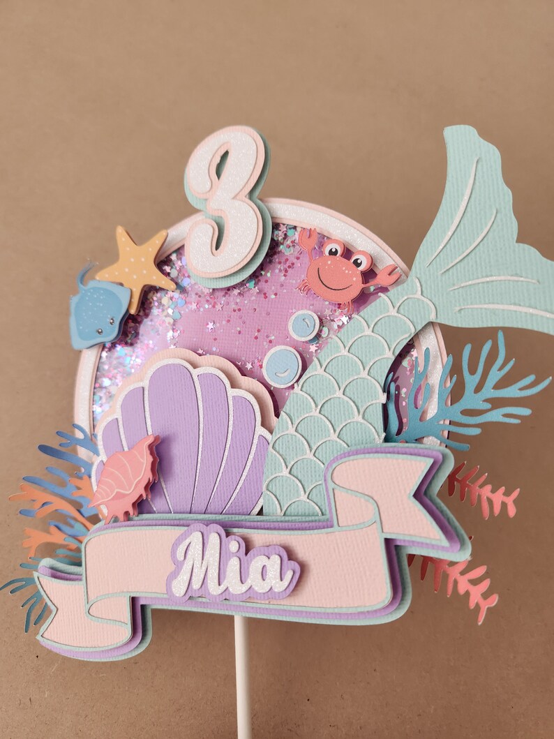 Mermaid Under the Sea Cake Topper Mermaid Shaker Topper - Etsy