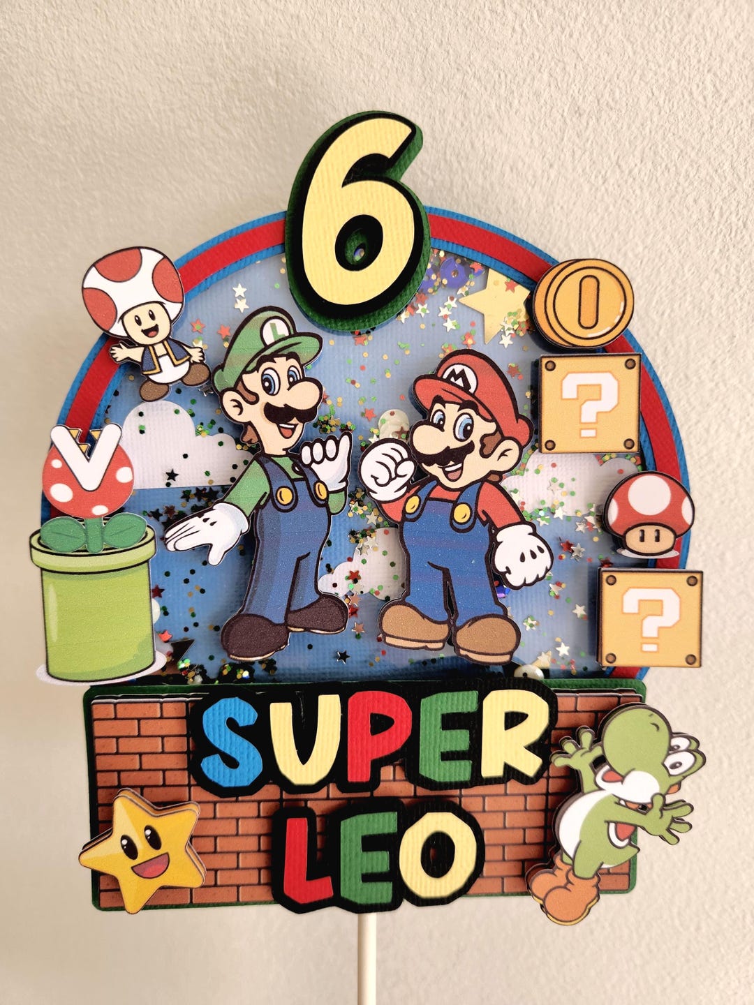 Super Mario Inspired Cake Topper, Mario Cake Topper, Luigi Cake Topper ...