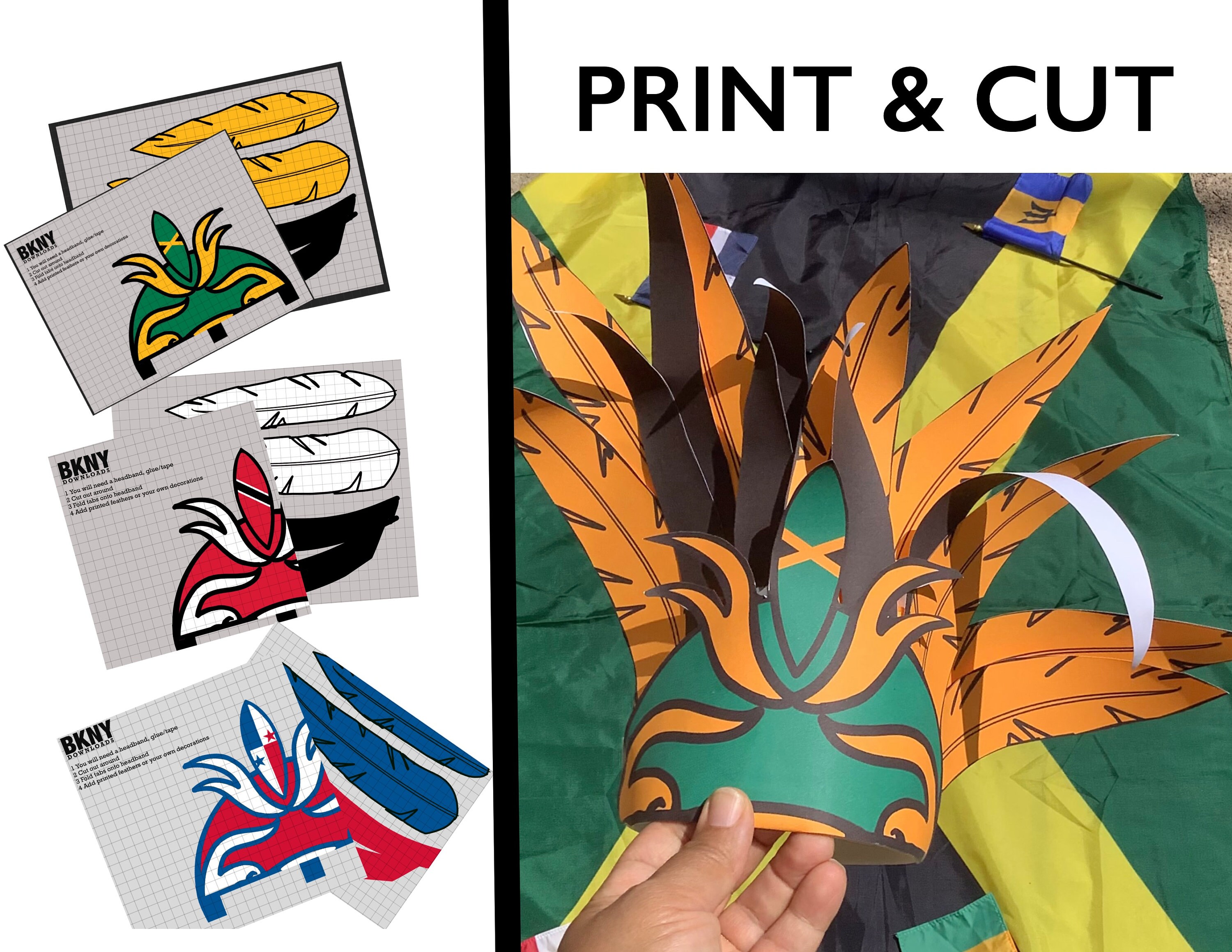 Barbados Printable Carnival Headpiece - Etsy