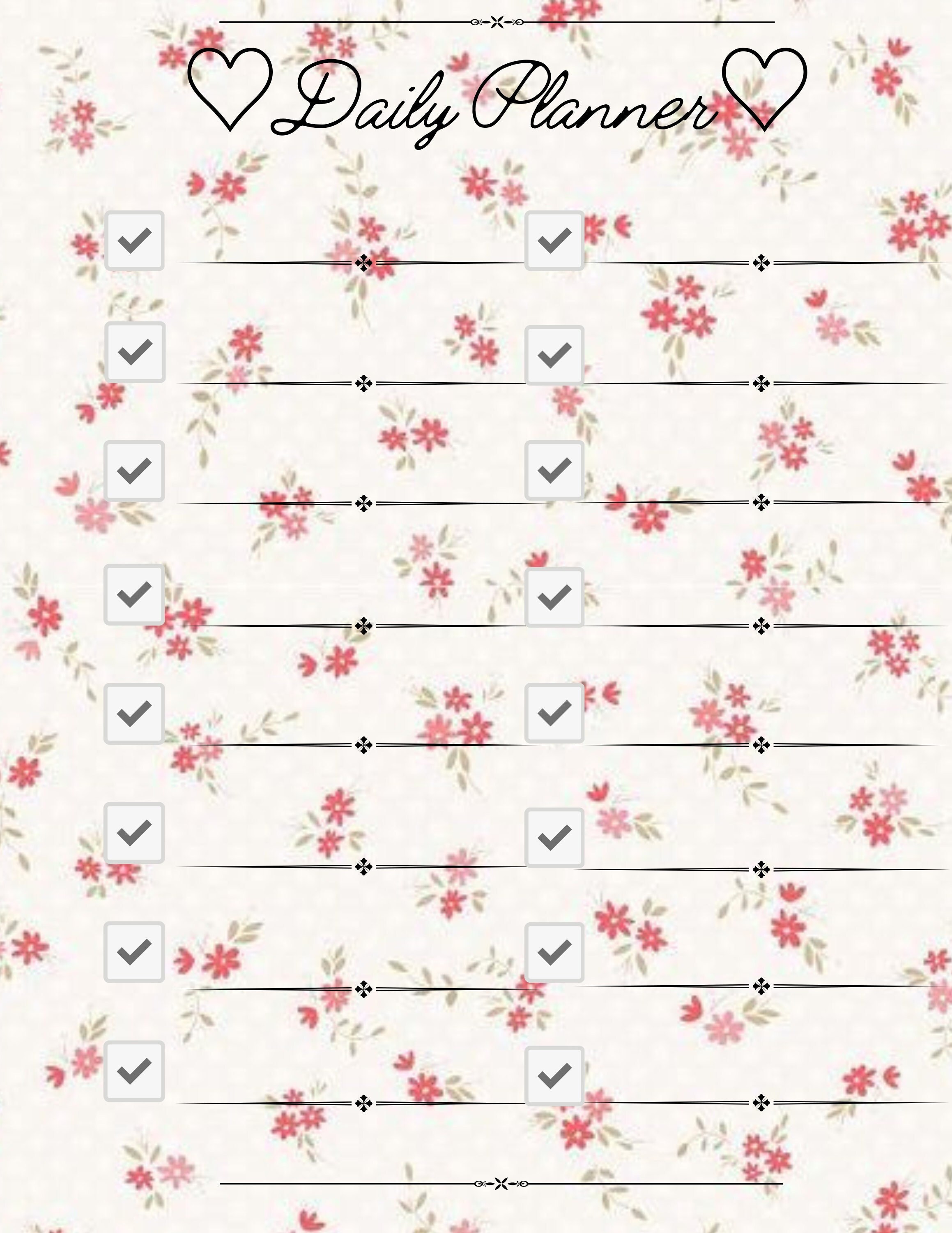 A Coquette Themed Daily to Do Planner - Etsy