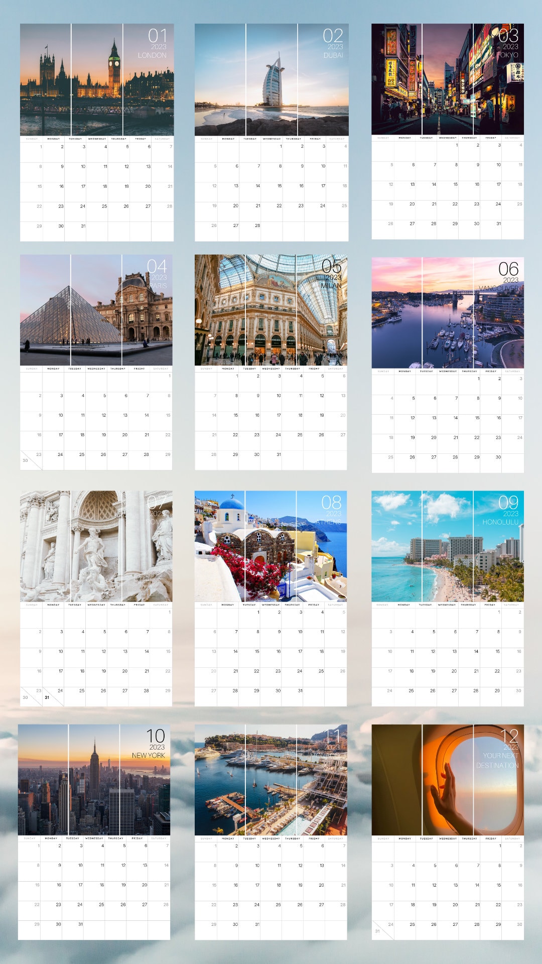 2023 Printable Calendar Digital Calendar | Digital and Printable | 2023 ...