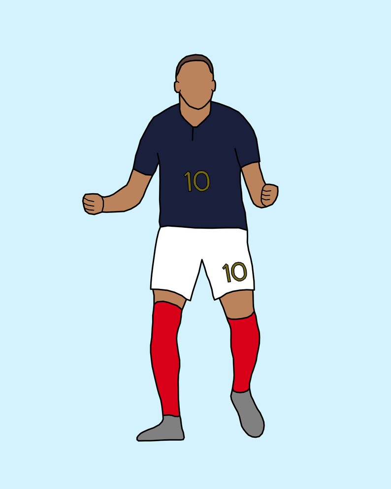 Kylian Mbappe France World Cup Wall Art Blue - Etsy
