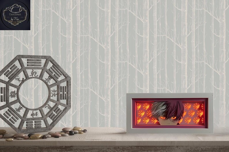 My Hero Academia Shoto Todoroki Light Box Anime Bedroom Decoration LED ...