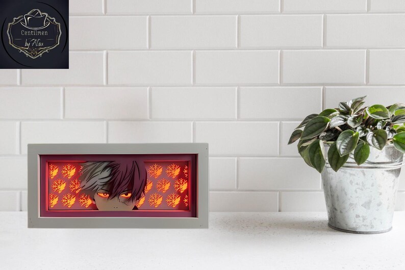 My Hero Academia Shoto Todoroki Light Box Anime Bedroom Decoration LED ...