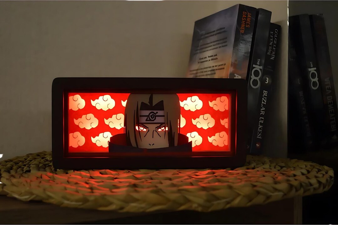 Uchiha Itachi, Naruto Light Box Shadow Box Anime Night Light LED Lamp ...