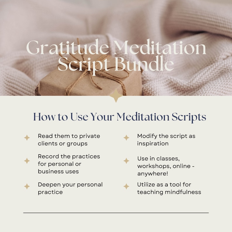 Gratitude Meditation Script Bundle PDF | 6 Scripts | Yoga Teacher ...