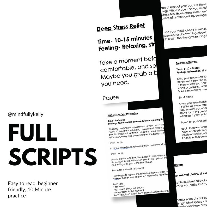 Deep Stress Relief Meditation Script PDF - Etsy