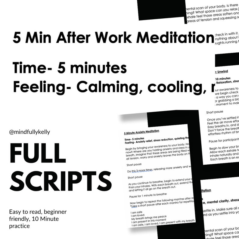 5 Minute After Work Meditation Script PDF (Instant Download) - Etsy