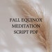 Fall Equinox Meditation Script PDF - Etsy