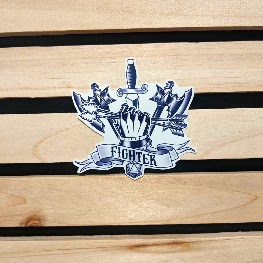 Dnd Fighter Sticker Dnd Class Sticker Dnd Sticker Dnd 5e - Etsy