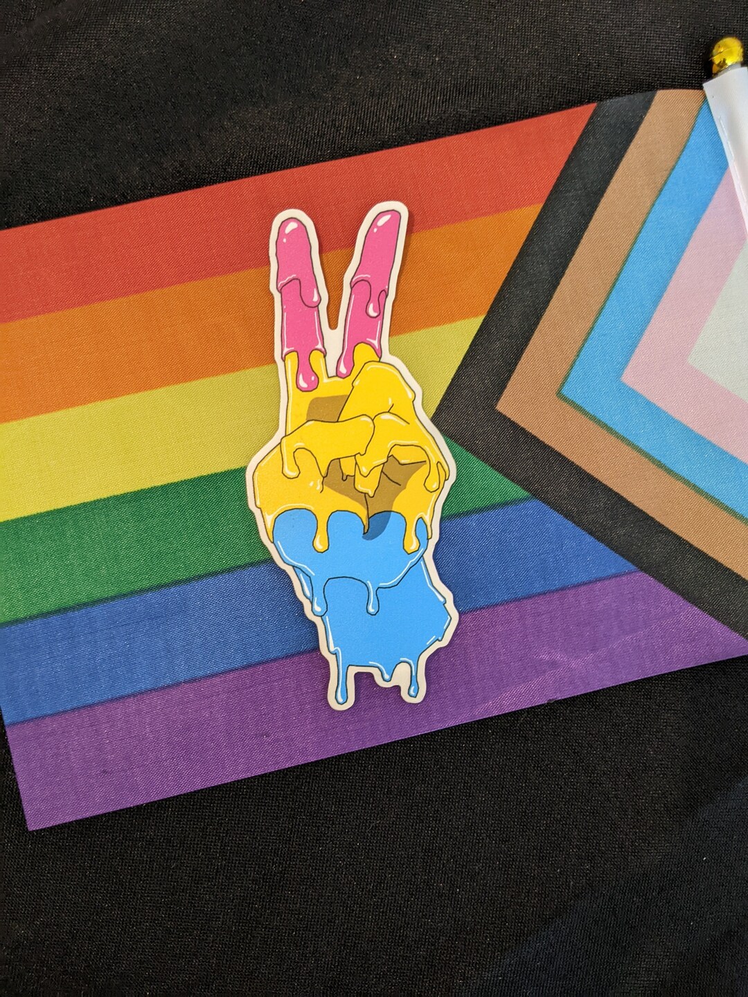 Pansexual Sticker Pansexual Pride Peace Sign LGBT Artist Designed ...