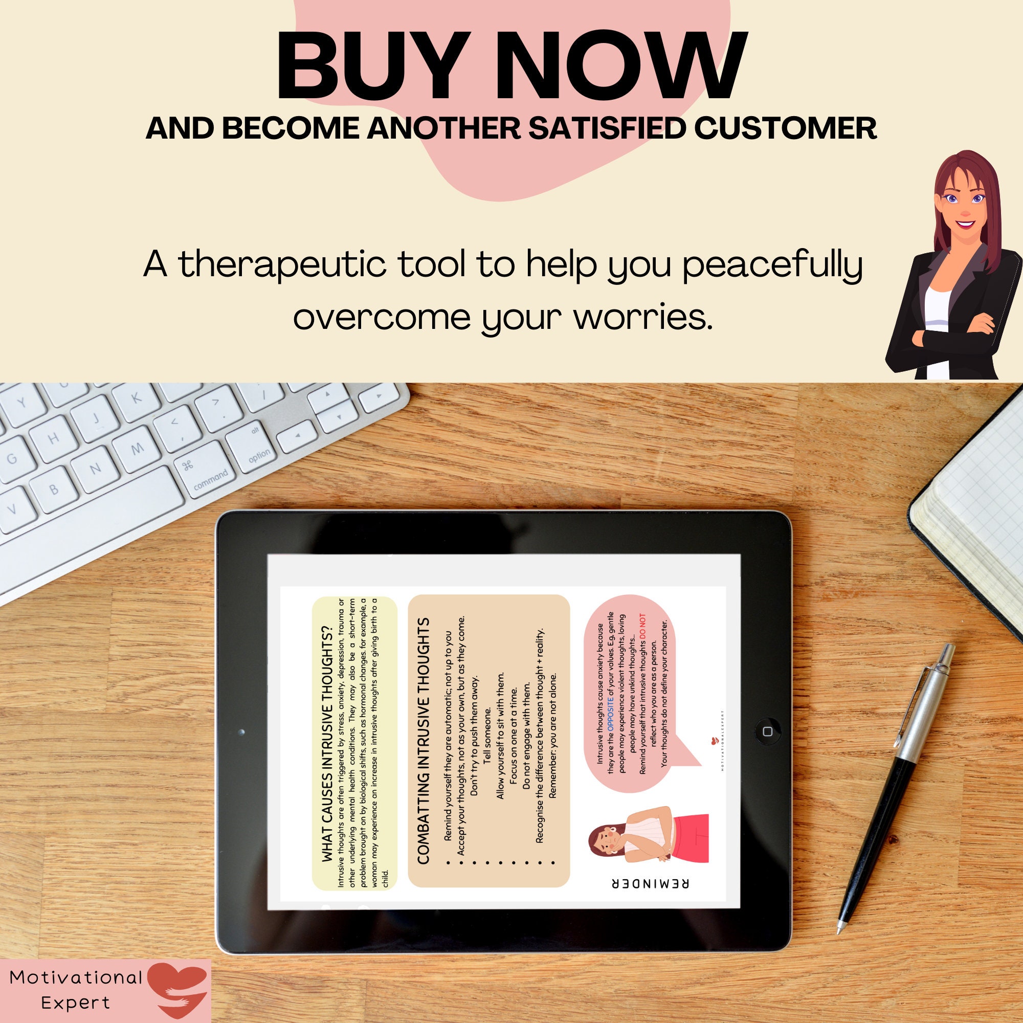 Intrusive Thoughts Worksheets, Positive Psychology, Affirmations, CBT ...