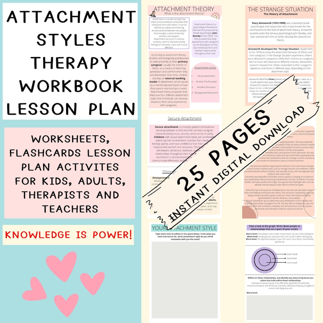 Attachment Worksheet, Attachment Theory, Therapy Worksheets, Therapy ...