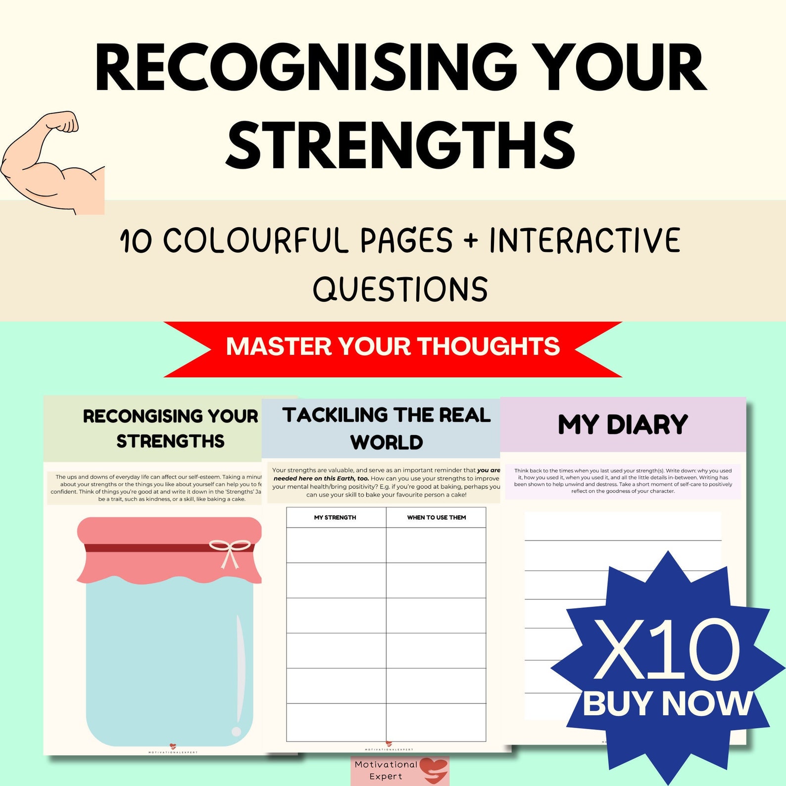 Recognising Your Strengths Worksheet for Mental Health, Digital Product ...