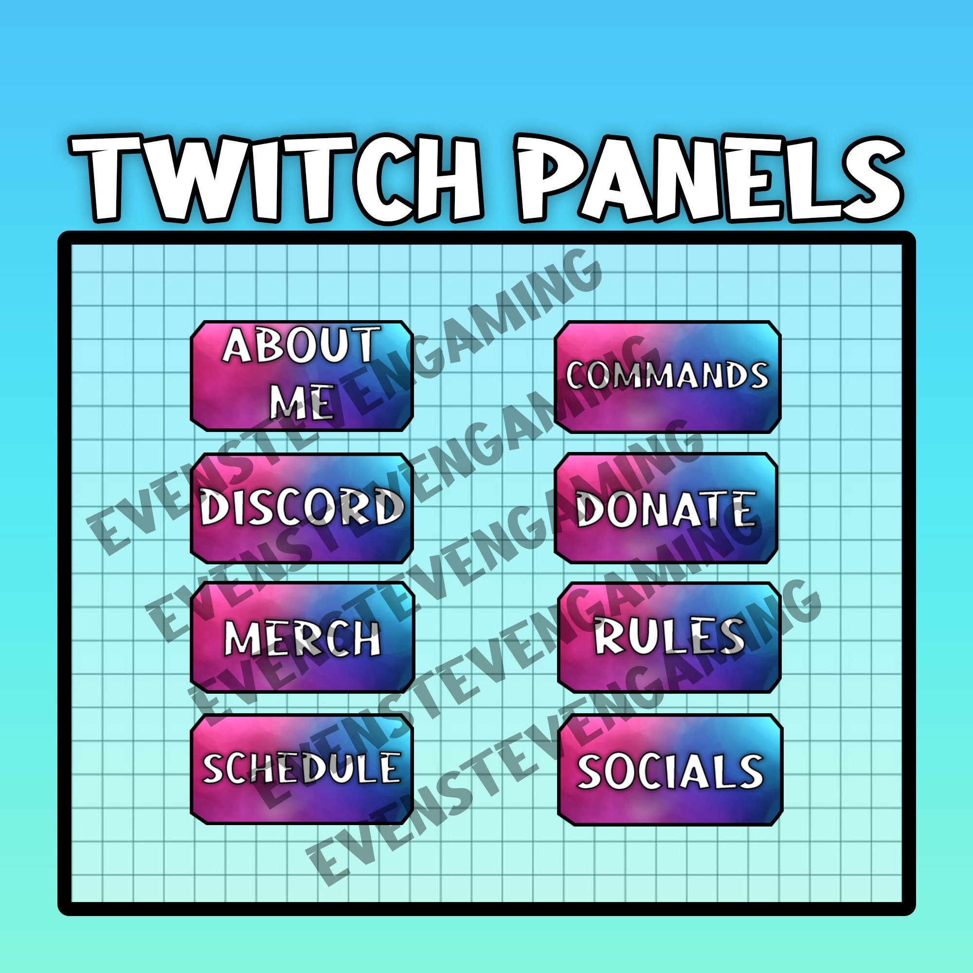 Twitch Panels 8-pack Streaming / Twitch / Streamer / About Me / Discord ...