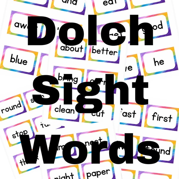 Dolch Sight Words - Etsy