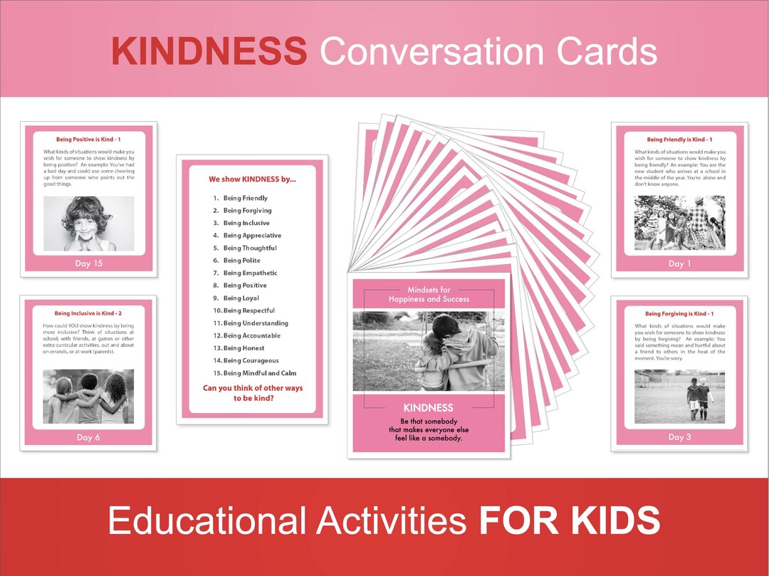 KINDNESS Conversation Cards - Educational Activity Forfamily or ...