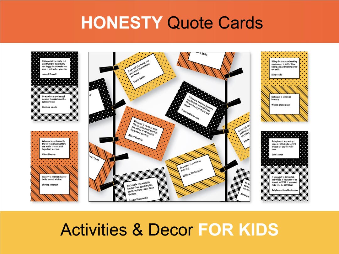 28 HONESTY Quote Cards With Inspiration From Well-known People Like ...