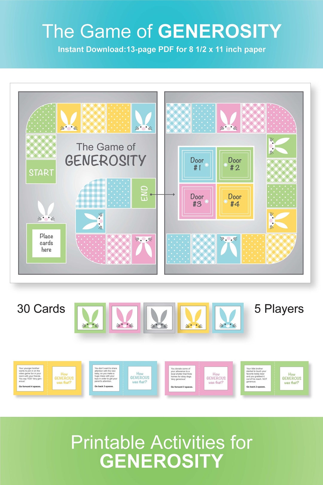 The Game of GENEROSITY is a Simple Fun Way to Talk to Kids - Etsy
