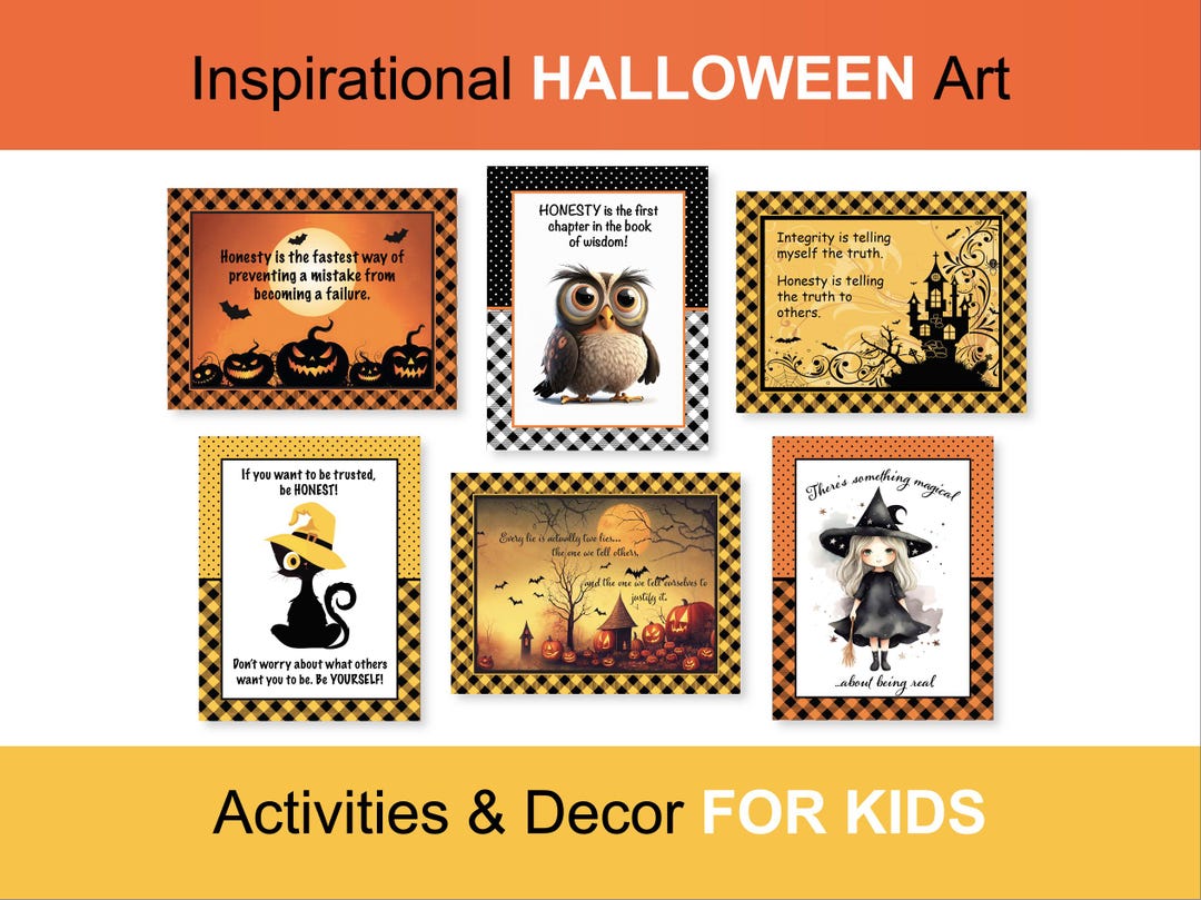 Gallery Wall Art Set of 9 Inspirational HALLOWEEN Posters With Quotes ...