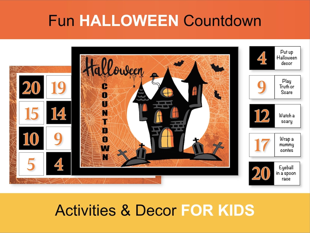 Unique HALLOWEEN Activity Countdown. Kids Are Excited to Open a Flap ...