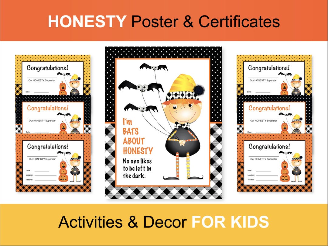 The HONESTY Poster & Certificates is a Great Halloween Activity for ...