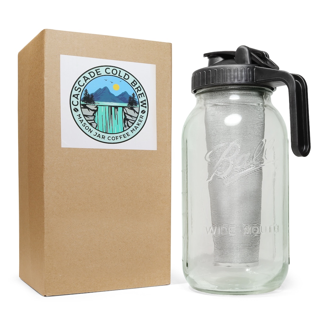 Mason Jar Cold Brew Coffee Maker: Stainless Steel Filter, Easy Pour - Etsy