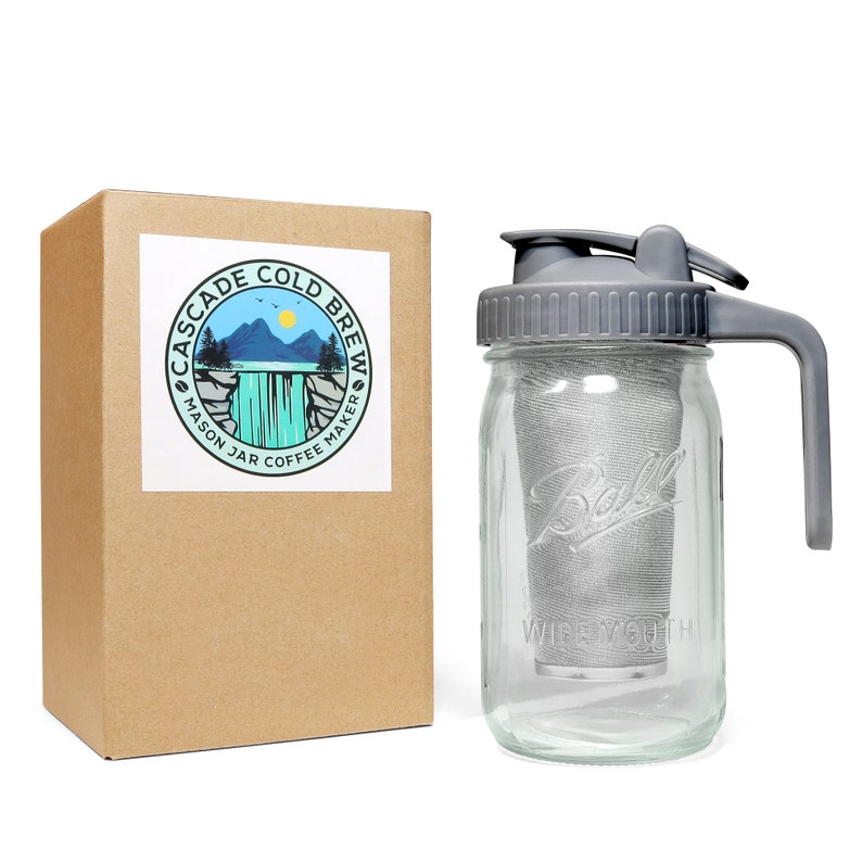 Mason Jar Cold Brew Coffee Maker: Stainless Steel Filter, Easy Pour - Etsy
