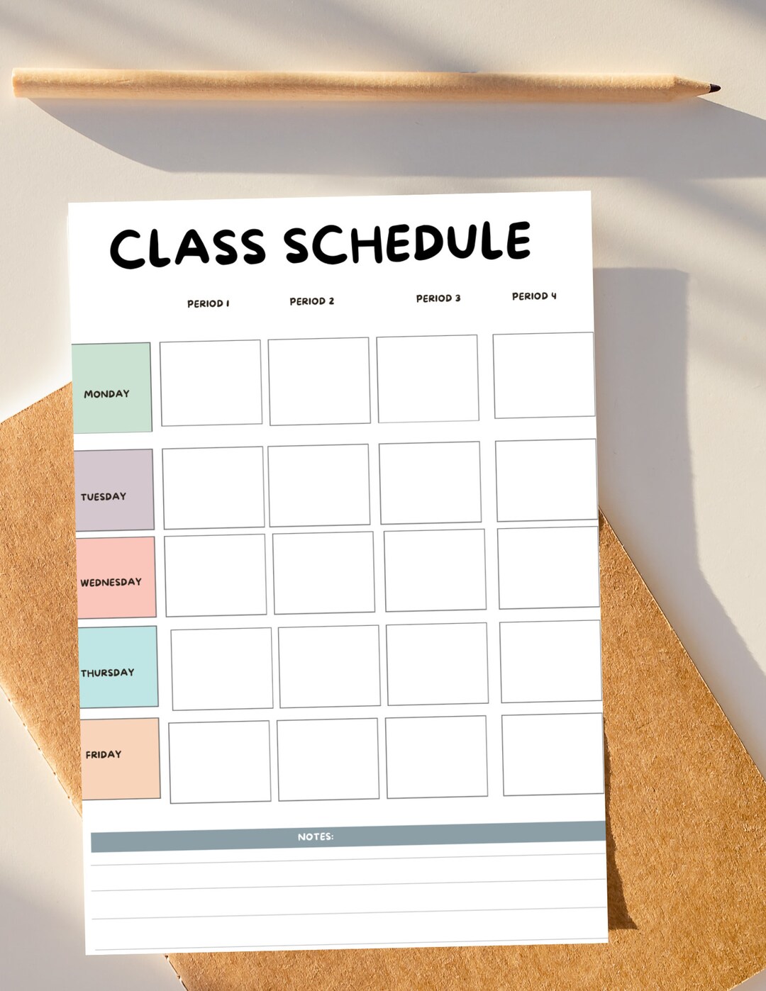 Back to Classroom Schedule on the First Day of School, Academic Planner ...