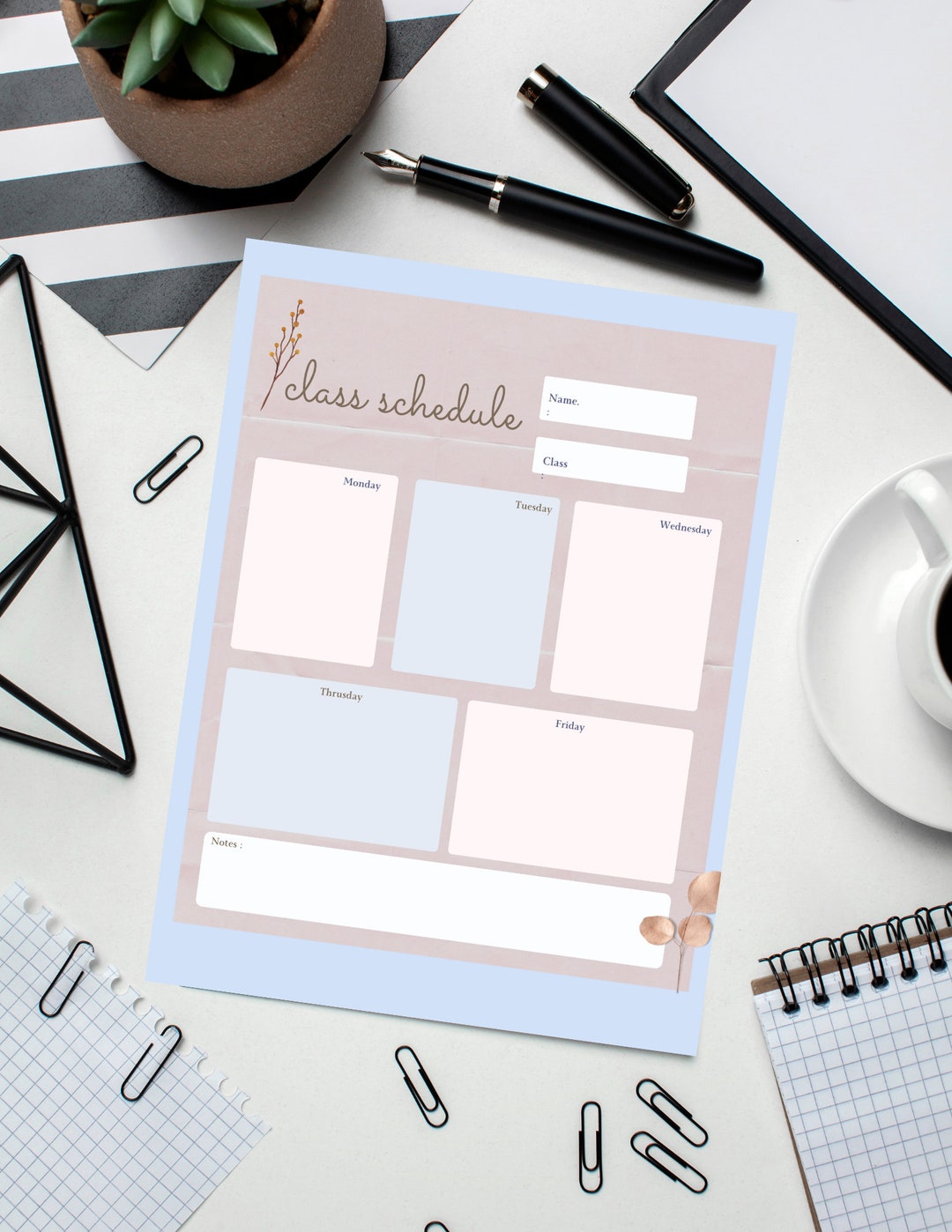 Back to Classroom Schedule on the First Day of School, Academic Planner ...