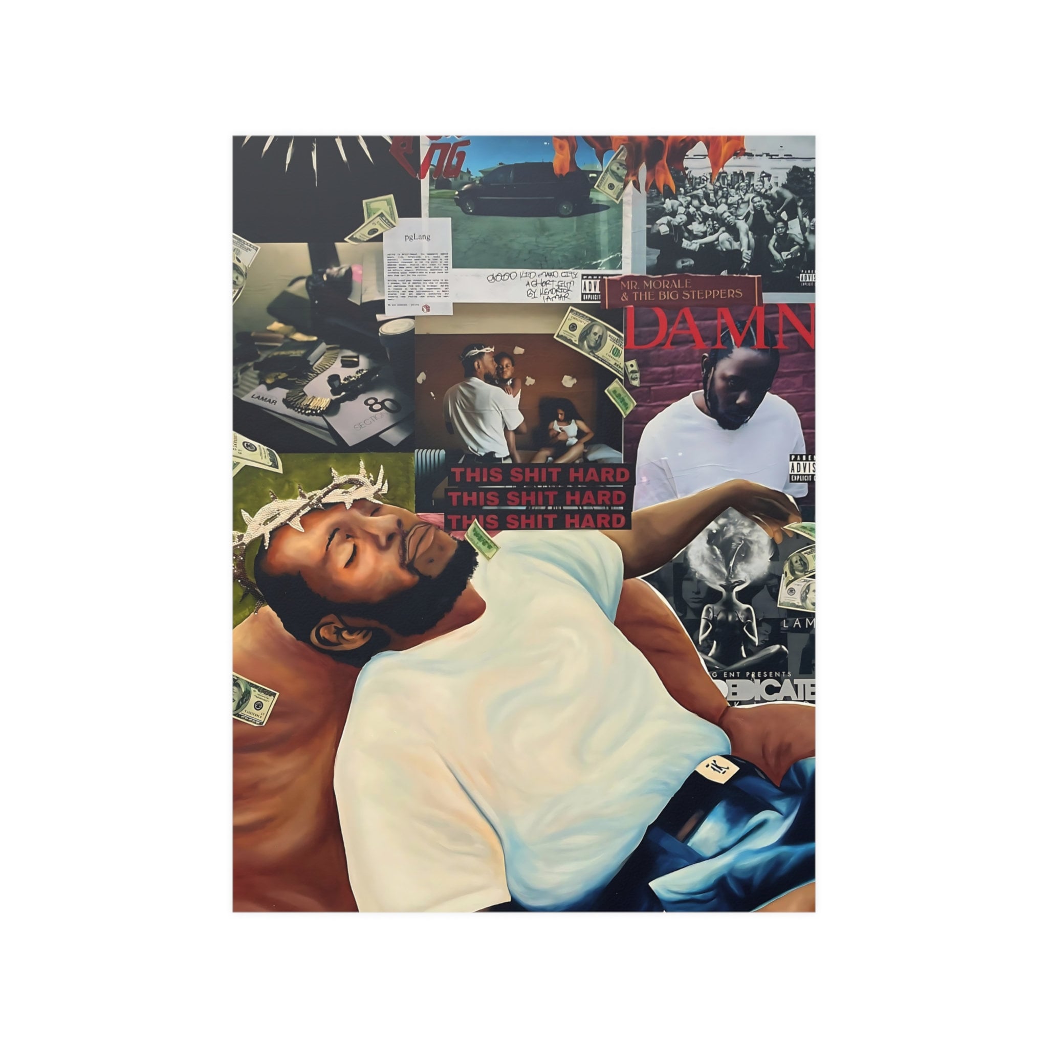 Kendrick Lamar Albums Satin Poster | Hip Hop Wall Art | Rap Icon Satin ...