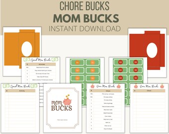 Mom Bucks, Chore Bucks, Behavior Bucks, Reward System, Dollars ...