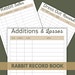 Rabbit Record Book, Printable Rabbit Record Keeping Journal, Rabbitry ...